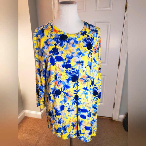 LOGO by Lori Goldstein | Tops | Logo By Lori Goldstein Rayon 23 Printed ...